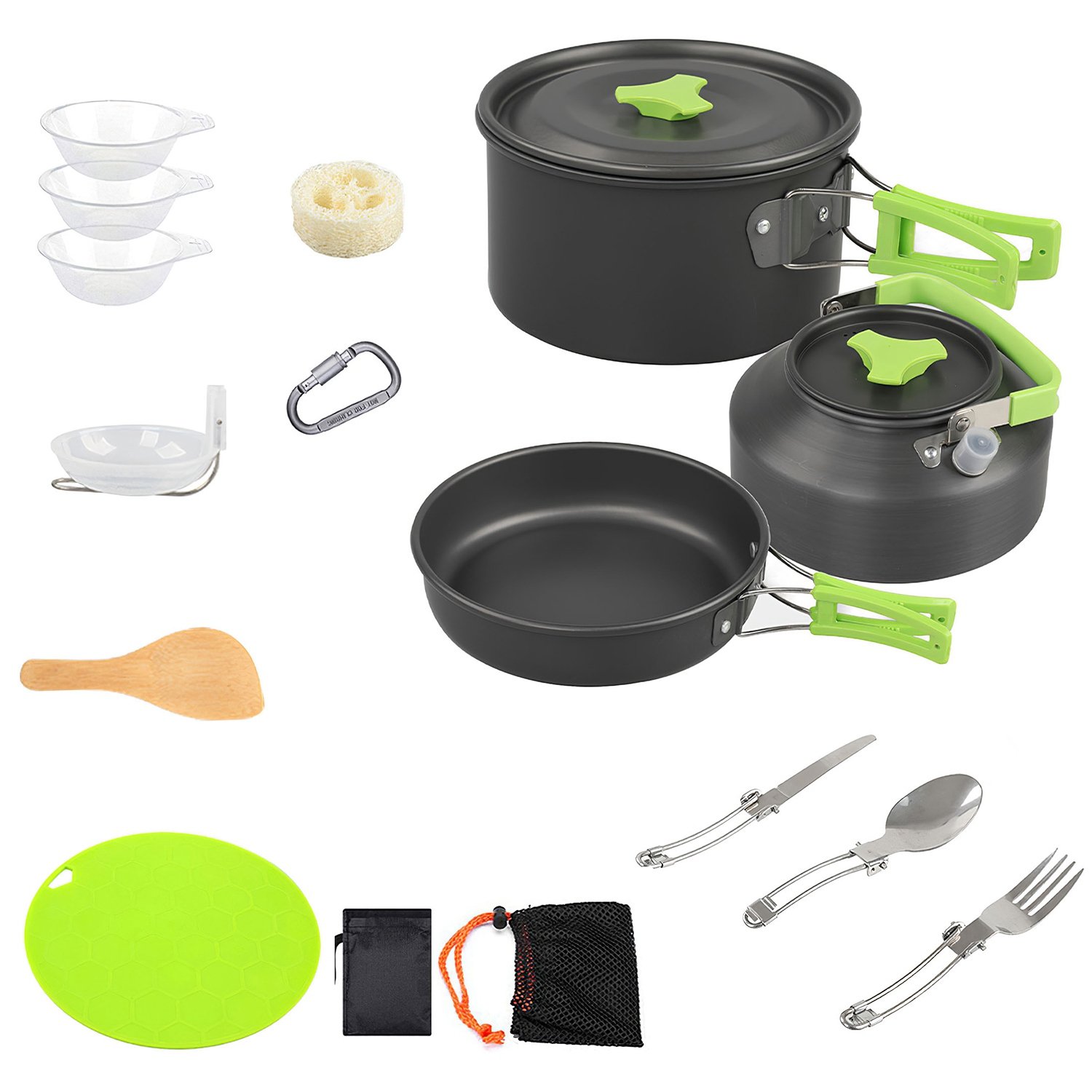 16Pcs Camping Cooking Ware Set Camping Stove Cookware Kit Aluminum Pot ...